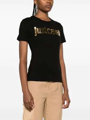 Just Cavalli Logo-embossed T-shirt - Black