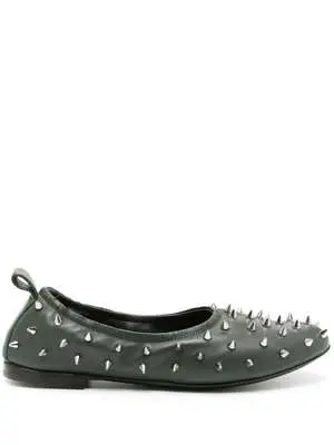 Agl Milly Spike-studded Leather Ballerinas
