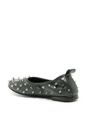 Agl Milly Spike-studded Leather Ballerinas