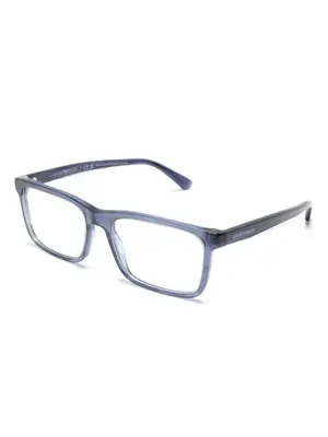 Emporio Armani Logo-print Rectangle-frame Eyeglasses