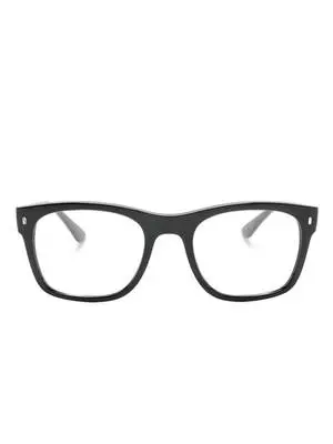 Ray-ban Logo-plaque Square-frame Eyeglasses - Black