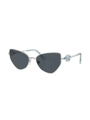 SWAROVSKI Crystal-embellished Cat-eye Sunglasses - Silver