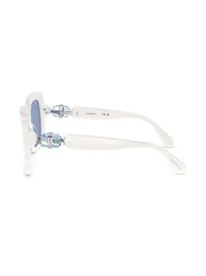SWAROVSKI Crystal-embellished Square-frame Sunglasses - White