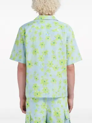 Marni Floral-print Cotton Shirt - Blue