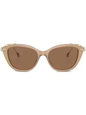 SWAROVSKI Crystal-embellished Cat-eye Sunglasses - Brown
