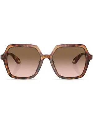 Giorgio Armani Tortoiseshell Square Frame Sunglasses - Brown