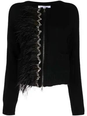 Dice Kayek Crystal-embellished Zip-up Cardigan