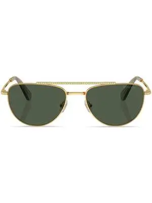 SWAROVSKI Pavé Crystal-embellished Sunglasses - Gold
