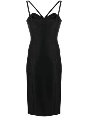 Versace Halterneck Bustier Midi Dress