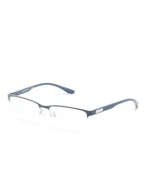 Emporio Armani Logo-plaque Half-rim Eyeglasses