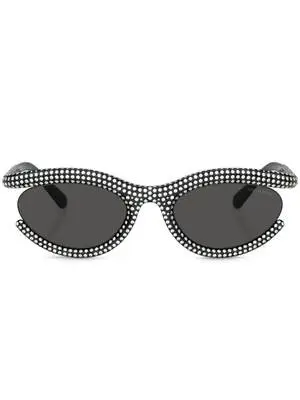 SWAROVSKI Pavé Crystal-embellished Sunglasses - Black