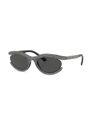 SWAROVSKI Pavé Crystal-embellished Sunglasses - Black