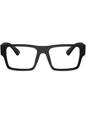 Prada Logo-engraved Square-frame Glasses - Black