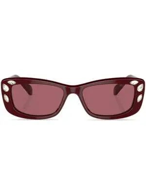 SWAROVSKI Rectangle-frame Sunglasses - Red