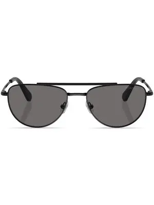 SWAROVSKI Logo-print Oval-frame Sunglasses - Black