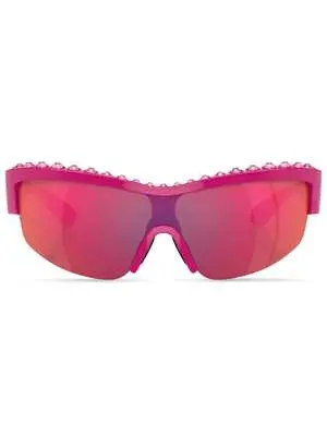 SWAROVSKI Crystal-embellished Mask Sunglasses - Pink