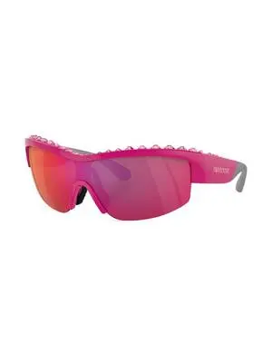 SWAROVSKI Crystal-embellished Mask Sunglasses - Pink
