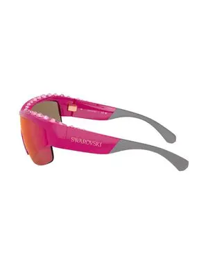 SWAROVSKI Crystal-embellished Mask Sunglasses - Pink