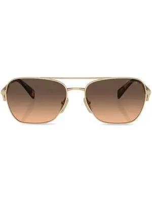 Prada Rectangle-frame Sunglasses - Gold