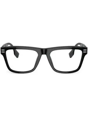 Burberry Logo-print Square-frame Glasses - Black