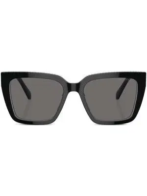 SWAROVSKI Crystal-embellished Rectangle Sunglasses - Black