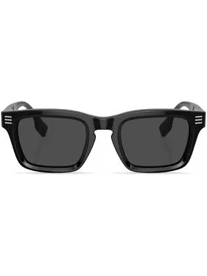Burberry Logo-print Square-frame Sunglasses - Black