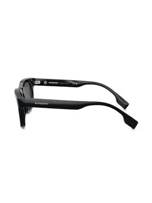 Burberry Logo-print Square-frame Sunglasses - Black