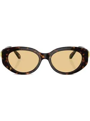 SWAROVSKI Tortoiseshell-effect Round-frame Sunglasses