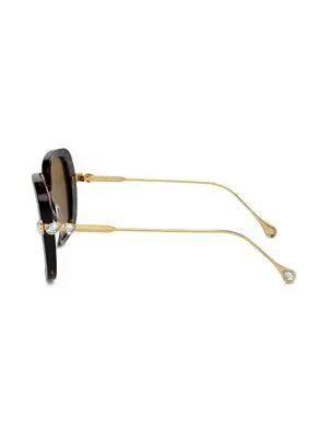 SWAROVSKI Tortoiseshell Rectangle-frame Sunglasses