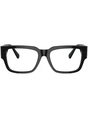 Versace Medusa Plaque Square Frame Glasses - Black