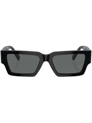 Versace Medusa Head Rectangle-frame Sunglasses - Black