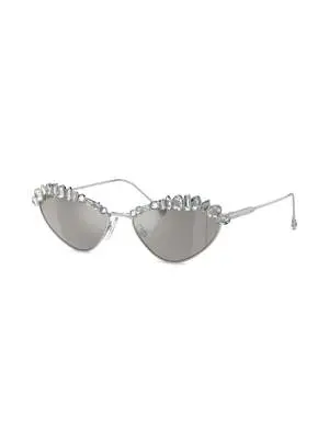 SWAROVSKI Crystal-embellished Cat-eye Sunglasses - Silver