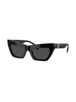 Burberry Cat Eye Tb Monogram Sunglasses - Black