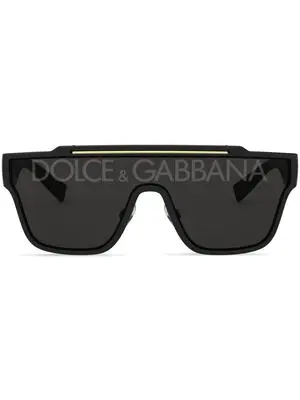 Dolce & Gabbana Logo Square-frame Sunglasses - Black