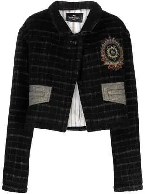 Etro Checked Cropped Jacket