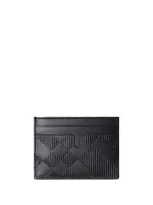 Burberry Check-pattern Leather Cardholder - Black