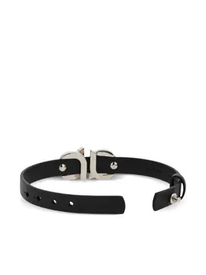 FERRAGAMO Gancini Buckle Leather Bracelet