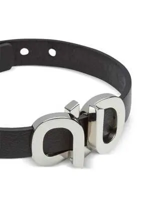 FERRAGAMO Gancini Buckle Leather Bracelet