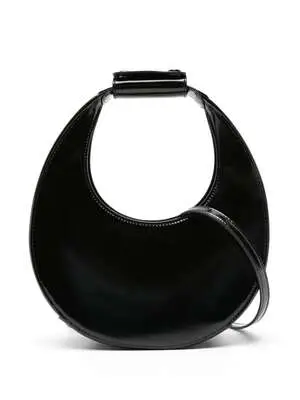 Staud Mini Moon Patent Leather Bag - Black