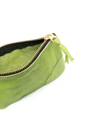 Comme Des Garçons Washed Leather Zip Pouch - Green