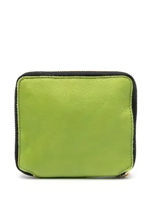 Comme Des Garçons Washed Bi-fold Zip-up Wallet - Green