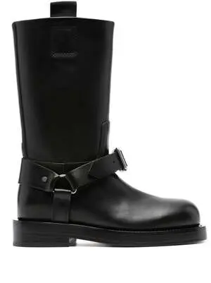 Burberry Buckled-strap Leather Boots