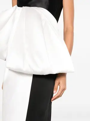 Solace London Nadina Bow-embellished Satin Top