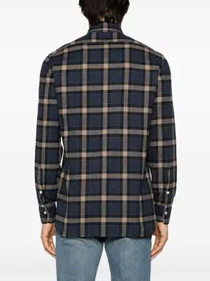 BARBA NAPOLI Checked Long-sleeve Cotton Shirt