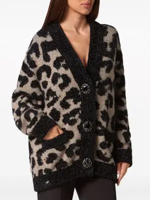 Philipp Plein Leopard-print Lurex Cardigan