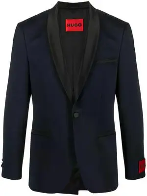 Hugo Single-breasted Tuxedo Blazer - Blue