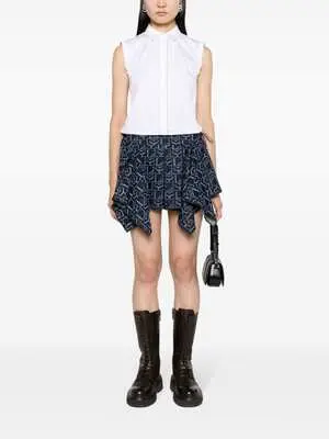 LUDOVIC DE SAINT SERNIN Monogram Asymmetric Miniskirt
