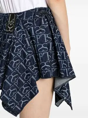 LUDOVIC DE SAINT SERNIN Monogram Asymmetric Miniskirt