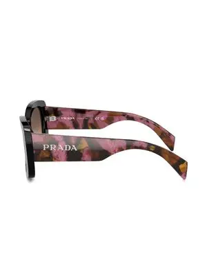 Prada Logo-lettering Square Sunglasses - Purple