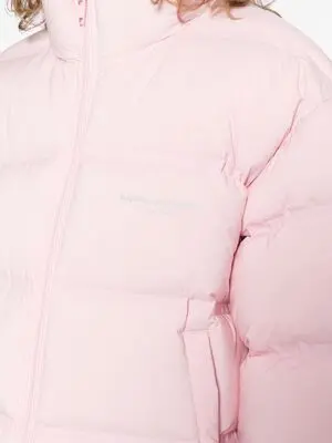 Alexander Wang Reflective-logo Cropped Puffer Jacket - Pink